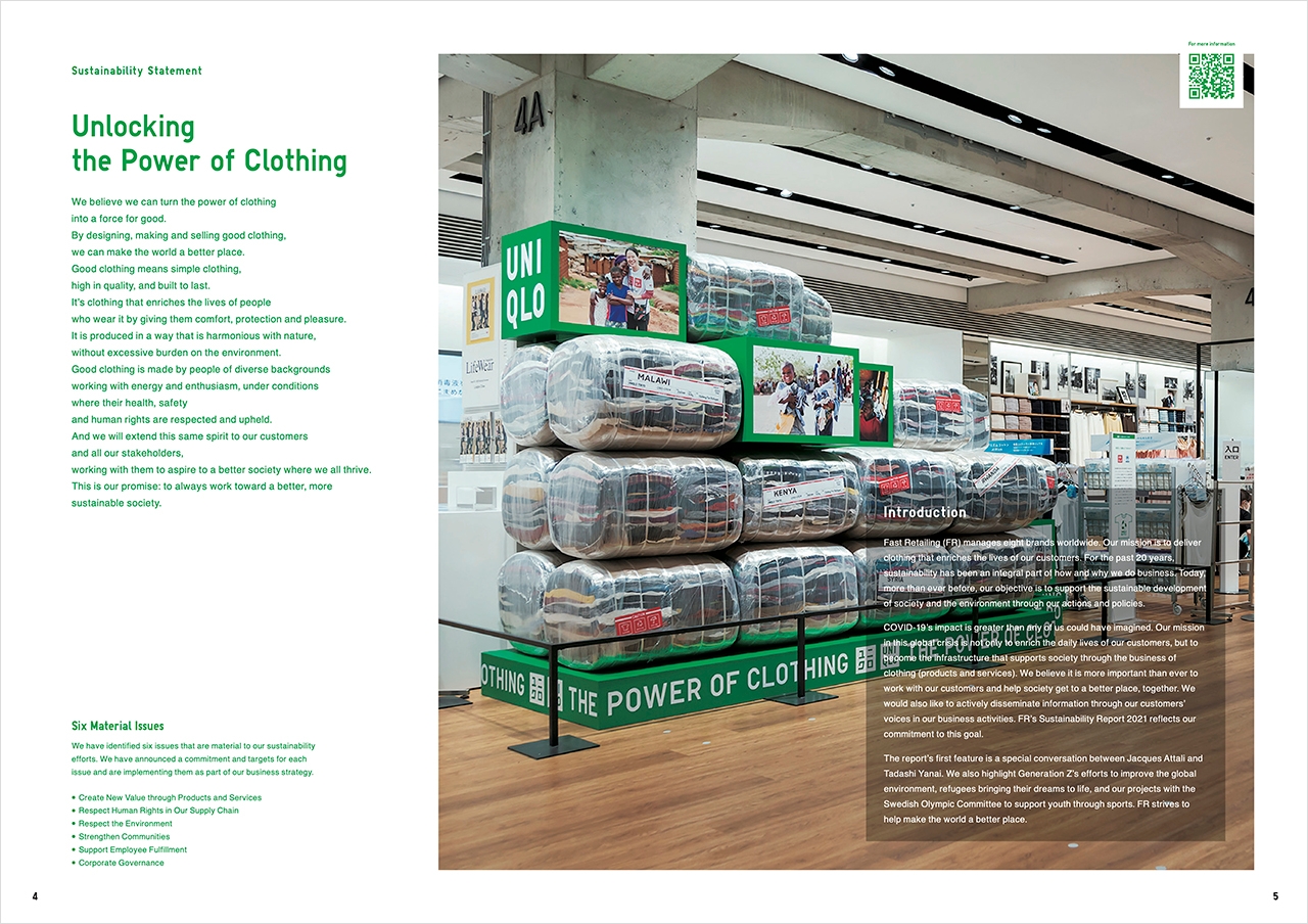 THE POWER OR CLOTHING / UNIQLO Sustainability｜Sustainability Report 2021 - UNIQLO HONG KONG & MACAU